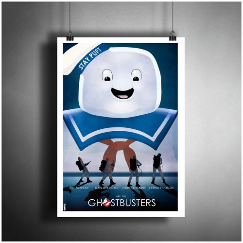 Постер плакат для интерьера "Фильм: Охотники за привидениями. Ghostbusters"/ Декор дома, офиса, комнаты A3 (297 x 420 мм)