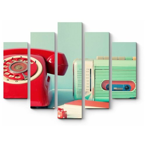 Модульная картина Красный телефон105x84