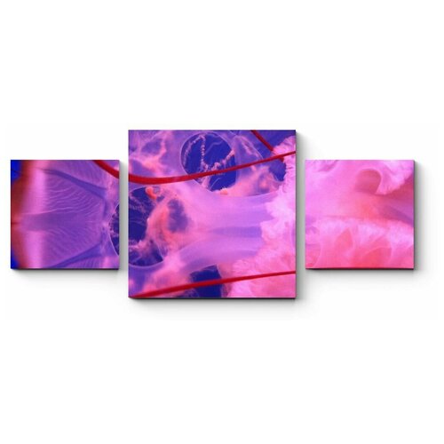 Модульная картина Розовая медуза140x60