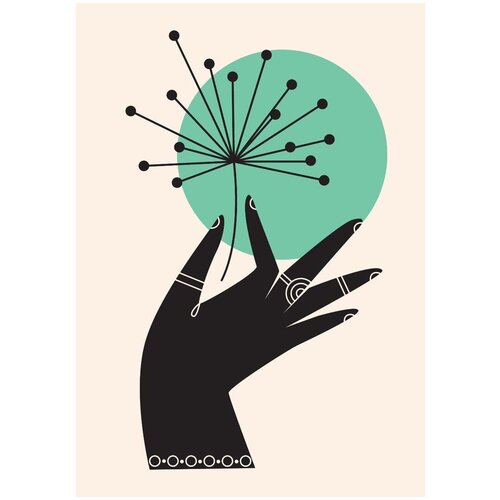 Постер / Плакат / Картина Скандинавский стиль - Женская рука с цветком 60х90 см в подарочном тубусе