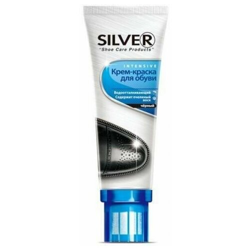 Крем-краска для обуви "Silver Premium", цвет: черный, 75 мл