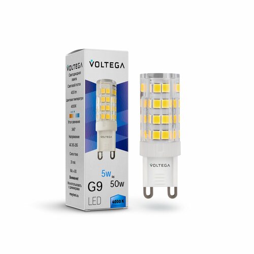 Светодиодная лампа Voltega Simple 7186 Capsule 5W 4000K G9