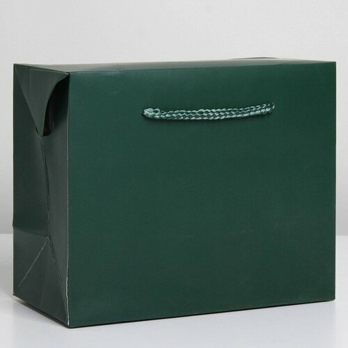 Дарите Счастье Пакет — коробка «Изумрудный», 23 × 18 × 11 см