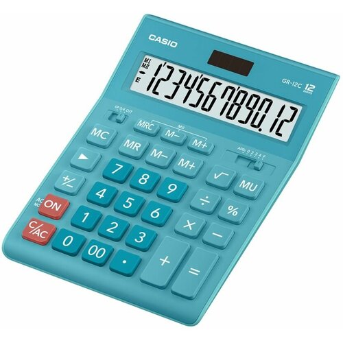 Калькулятор настольный Casio GR-12C-LB голубой 12-разр.