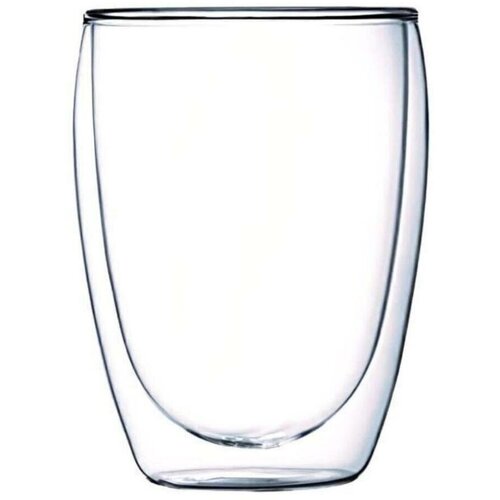 Стеклянный стакан с двойными стенками (двойная прозрачная кружка) для чая, кофе капучино, латте, объем 350 мл