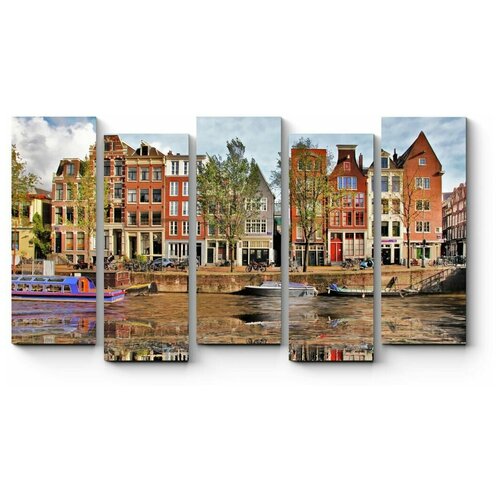 Модульная картина Зеркальная гладь канала, Амстердам 120x69