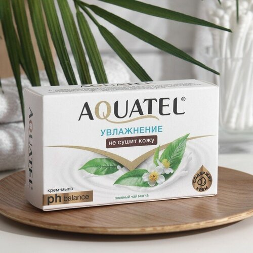 Крем-мыло твердое Aquatel "Зеленый чай матча", 90 г (2 шт)