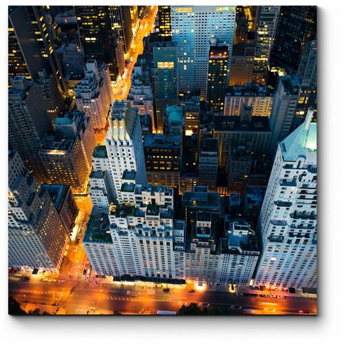Модульная картина Ночной Нью-Йорк 60x60