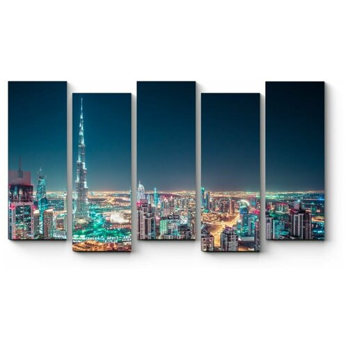 Модульная картина Сияющие огни Дубая 180x104