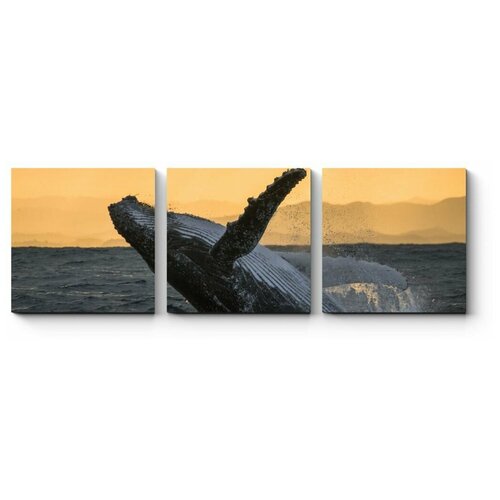 Модульная картина Величественный кит 60x20