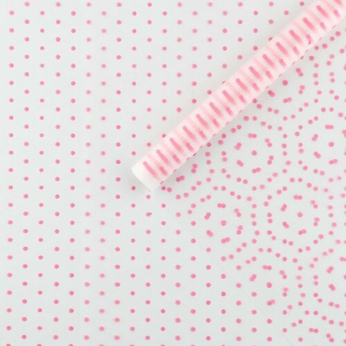 Дарите Счастье Пленка матовая «Горошек розовый» 0.7 х 8 м, 40 мкм