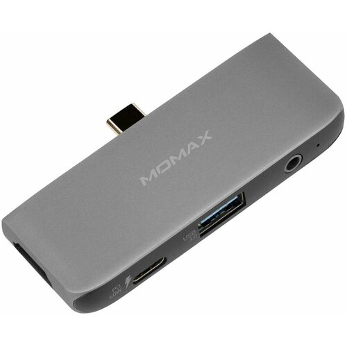 USB-Хаб Momax One Link 4 в 1 USB-C to PD 60 Вт / USB / HDMI 4K, Audio 3.5mm (DH11E)