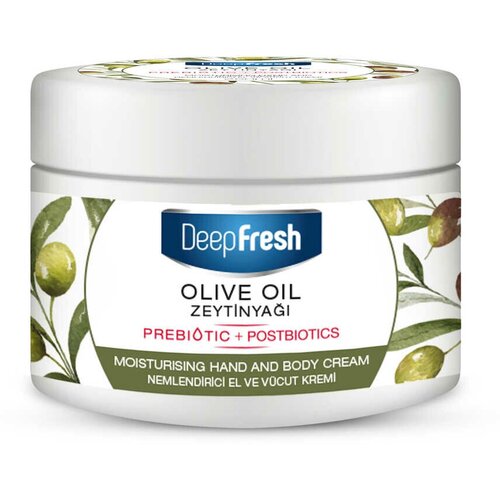 Deep Fresh, Увлажняющий крем для рук и тела с маслом плодов оливы, с пребиотиками "Олива", 250 мл