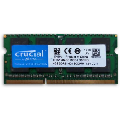 Оперативная память Crucial 4 ГБ PC3 (DDR3) 1600 МГц SODIMM CL11