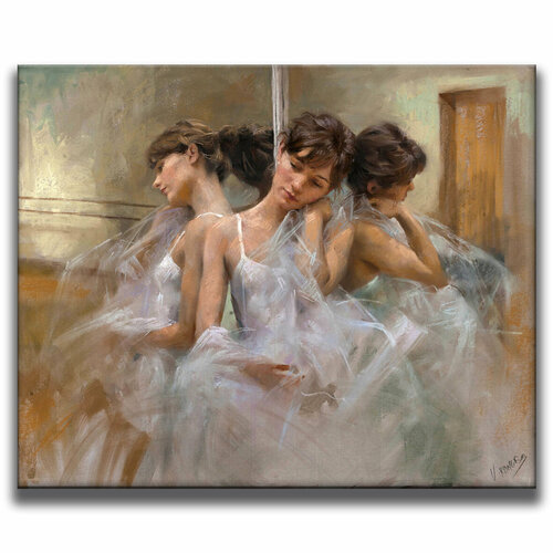 Картина для интерьера на холсте, "Балерина" Висенте Ромеро Редондо 70х85, холст без подрамника