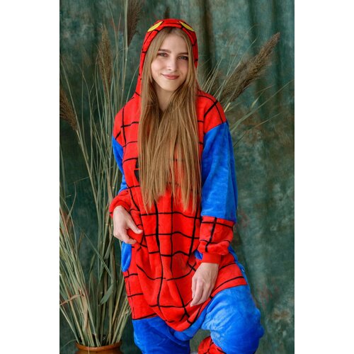 Кигуруми Человек-паук , размер 145-155, красный, синий
