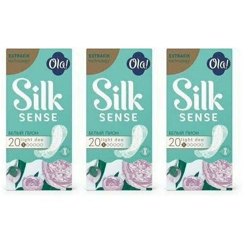 Ola! Ежедневные прокладки Silk Sense Light Белый пион, 20 шт, 3 уп /