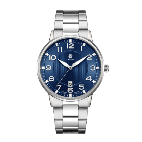 Наручные часы УЧЗ 3078B-6, синий, серебряный