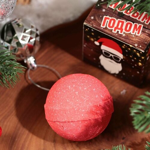Бомбочка для ванны - Дед Мороз, 120 г, аромат арбуз, цвет красный, 1 шт