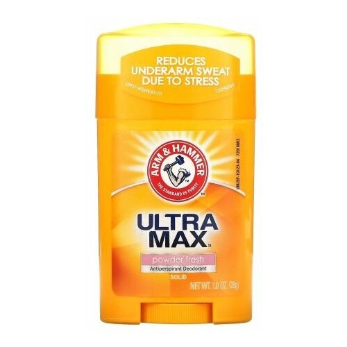 Ultra Max, Arm&Hammer, твердый дезодорант-антиперспирант, 28гр