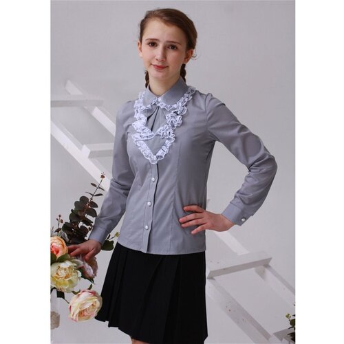 Школьная блуза Polus-club, размер 128/28, серый