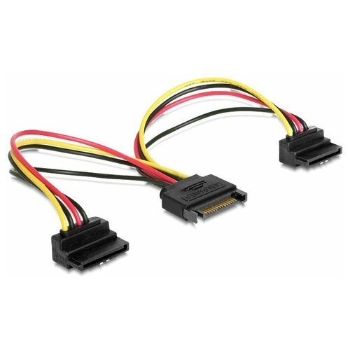 Кабель питания SATA Cablexpert 15pin /2x15pin на 2 SATA устройства, 15см, угловые разъемы CC-SATAM2F-02 16206456