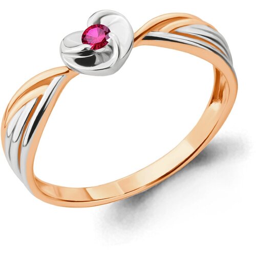 Кольцо Diamant online, золото, 585 проба, рубин, размер 16, красный