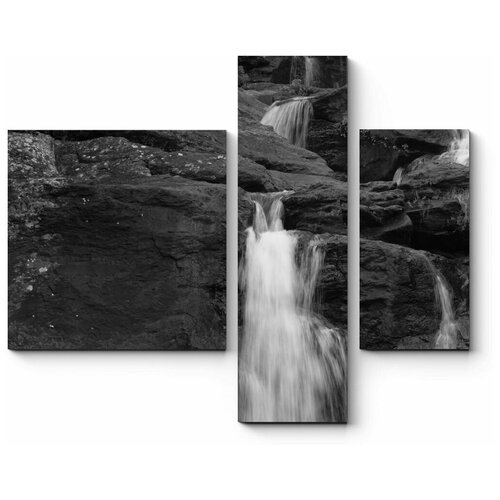 Модульная картина Черный камень, белая вода110x91