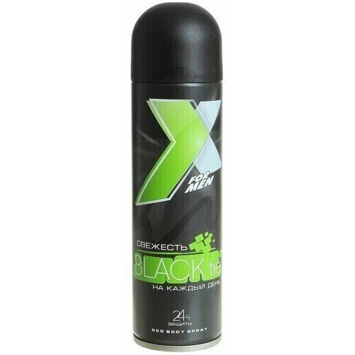 X Style Парфюмированный дезодорант спрей для тела мужской "Black tie", 145 мл, 9 шт