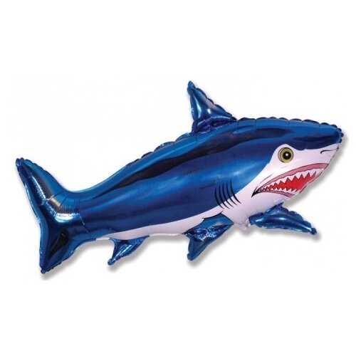 Шар фольгированный 42" "Акула большая", цвет синий