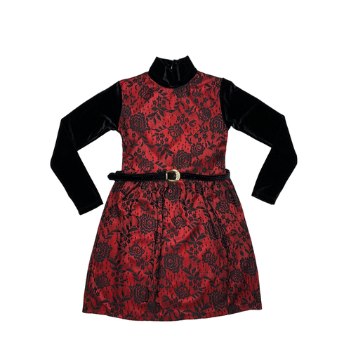 Платье FORSLEE KIDS, размер 158, черный, красный