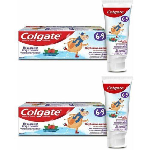 Зубная паста детская, Colgate, арбуз, без фторида, для детей от 6 до 9 лет, 60 мл, 2 уп