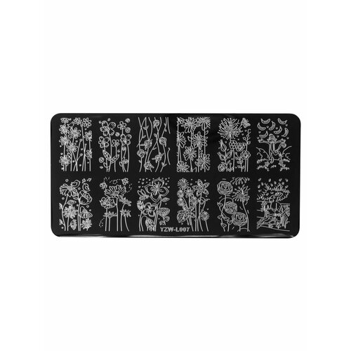 Трафарет для стемпинга металлический, 6x12см (196 YZW L007), IRISK professional, П557-11