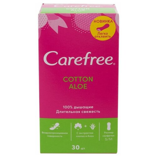 Прокладки ежедневные Carefree Cotton Aloe, 30 шт. 29489969