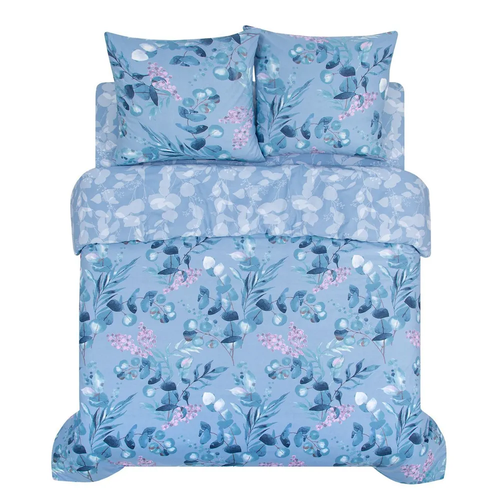 Комплект постельного белья АртПостель поплин, «Азура» 1,5 спальный, голубой, растения