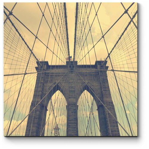 Модульная картина Винтажный Бруклинский мост 30x30