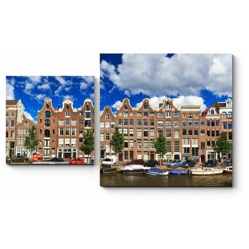 Модульная картина Отличный день для прогулки по каналам Амстердама 90x54