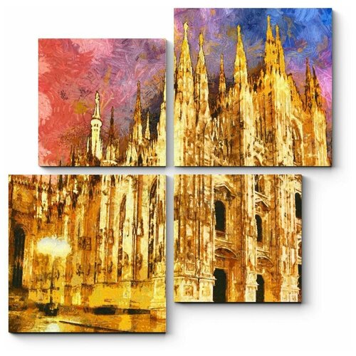 Модульная картина Вечерние краски Милана 60x60