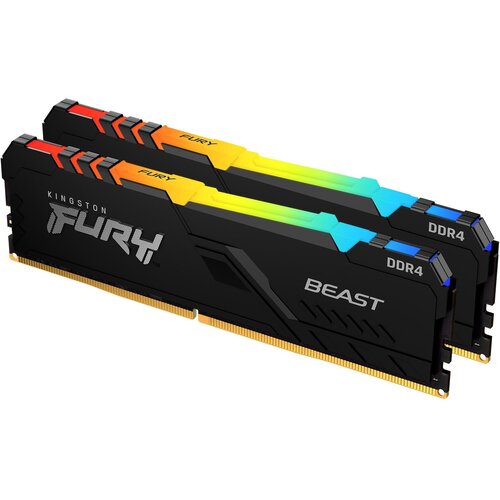 Оперативная память Kingston FURY Beast Black RGB 32 ГБ DDR4 3200 МГц DIMM CL16 (KF432C16BB12AK2/32)