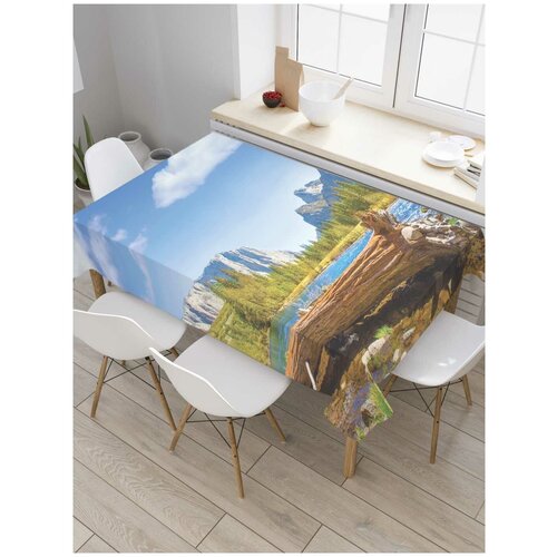 Скатерть прямоугольная JoyArty на кухонный стол "Сломанное дерево" из оксфорда, 180x145 см