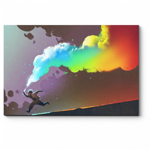 Модульная картина Разноцветный дым 40x27