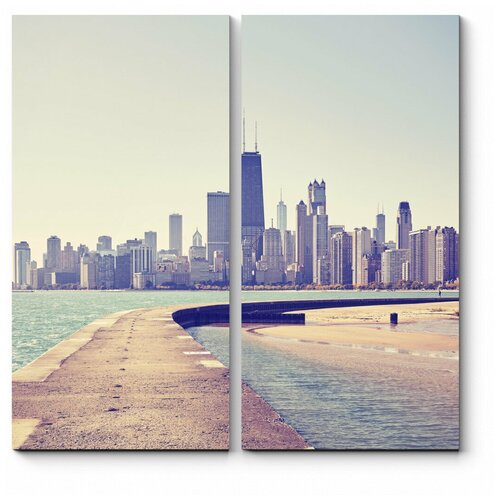Модульная картина Прекрасный вид на Чикаго 70x70