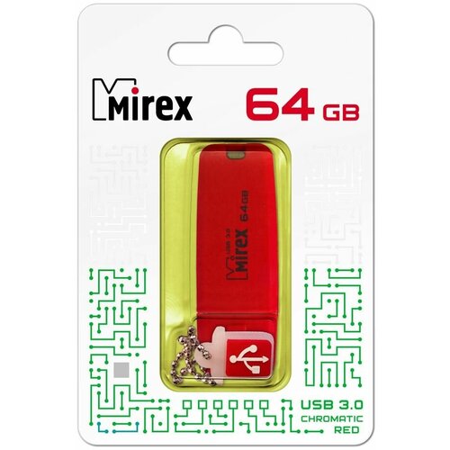 Флешка USB 3.0 Flash Drive MIREX CHROMATIC RED 64GB
