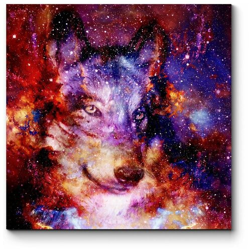 Модульная картина Космический волк 20x20