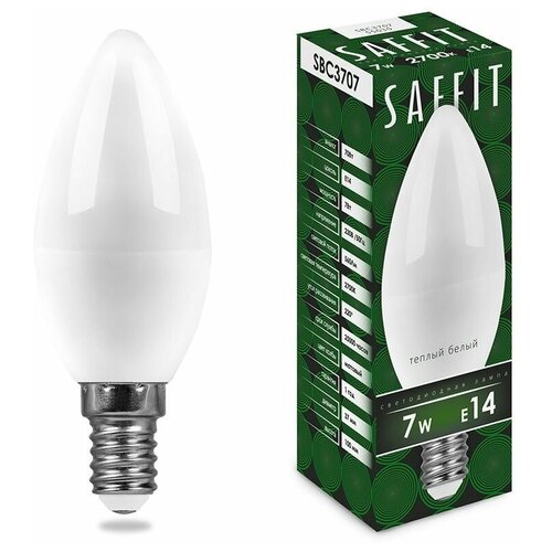 Лампа светодиодная LED 7вт E14 теплый матовая свеча | код. 55030 | FERON (7шт. в упак.)