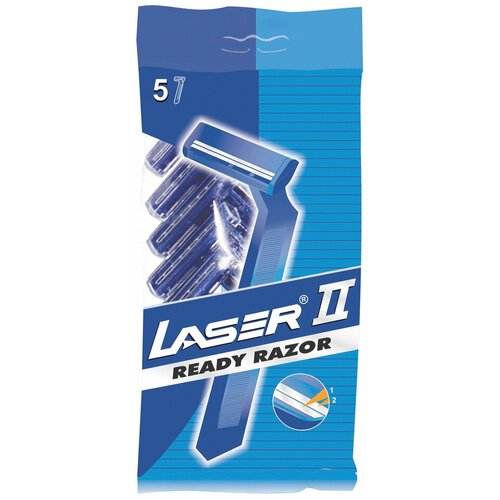 Бритвы одноразовые комплект 5шт LASER 2 (аналог Gillette 2), ш/к 01086, 5015911101086 - 1 шт.