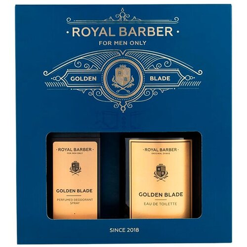 Подарочный набор (Туалетная вода+Дезодорант-спрей) Royal Barber Golden Blade 100 мл+100 мл