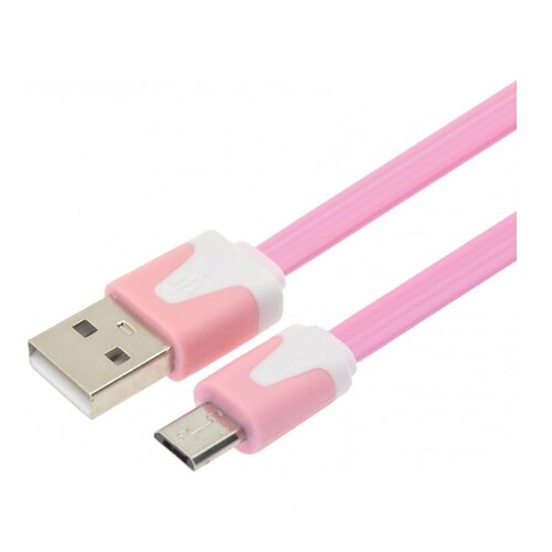 Дата-кабель М1 USB-MicroUSB, 1 м, розовый