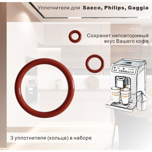 Комплект уплотнителей штуцера и заварочного блока Saeco, Philips, Gaggia