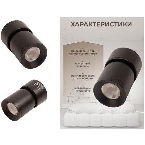 Lamp / Светильник трековый ZeepDeep Flat Light, спот круглый поворотный